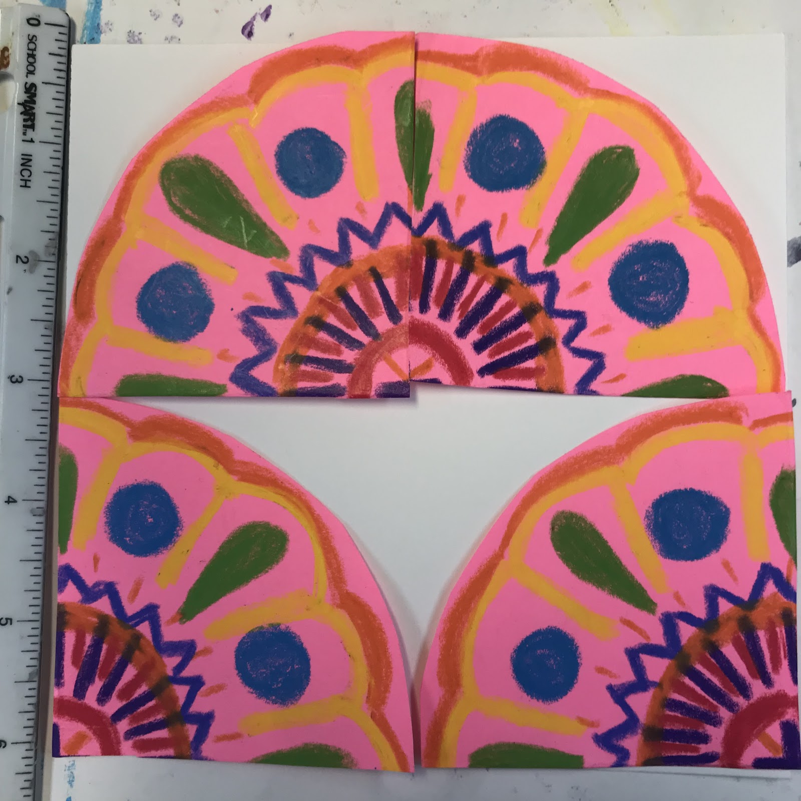 Elements of the Art Room: 4th and 5th Collaborative Geometric Mural