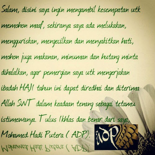 Adi Putra Mohon Maaf Sebelum Tunai Haji - La iye Ker