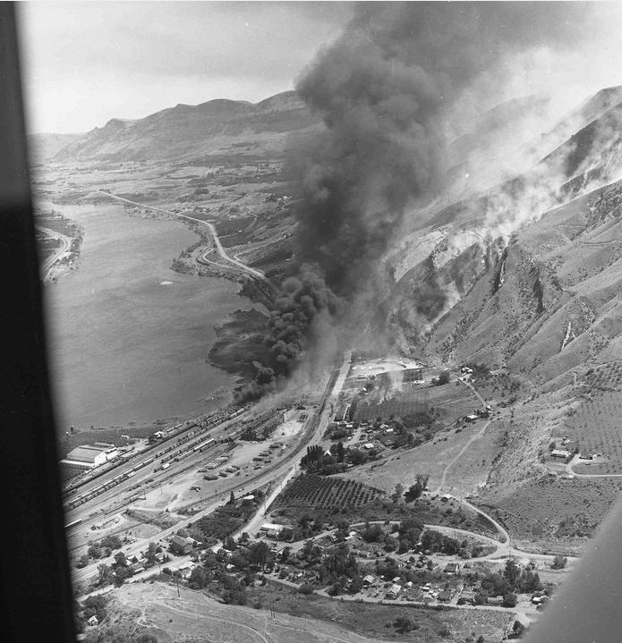 Big Bend Railroad History: 1974 Wenatchee Explosion Aerial Views