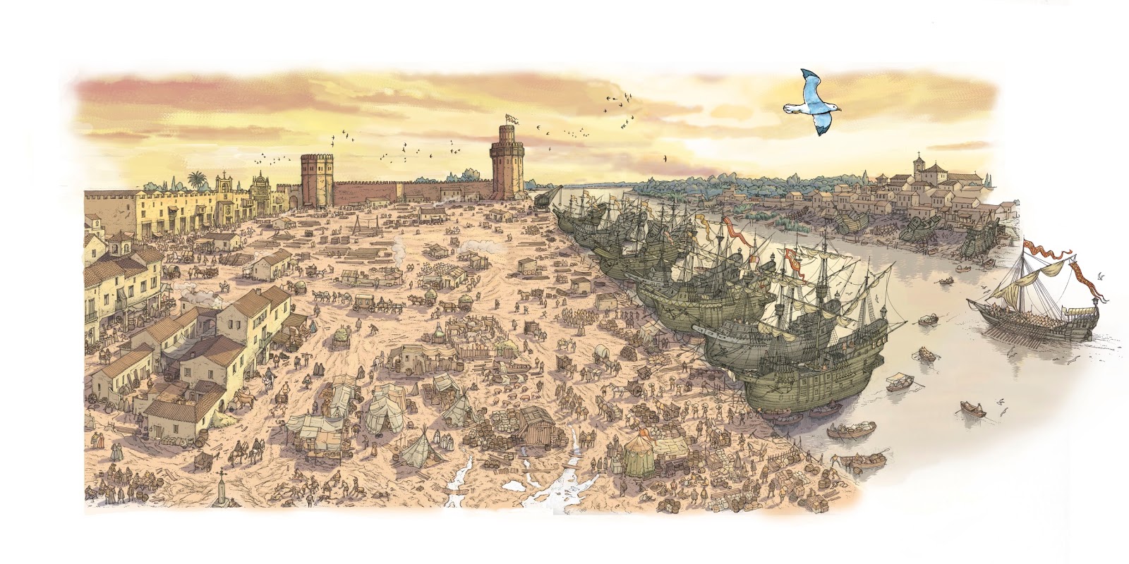 Port of Seville, 1519 : r/paperfolks
