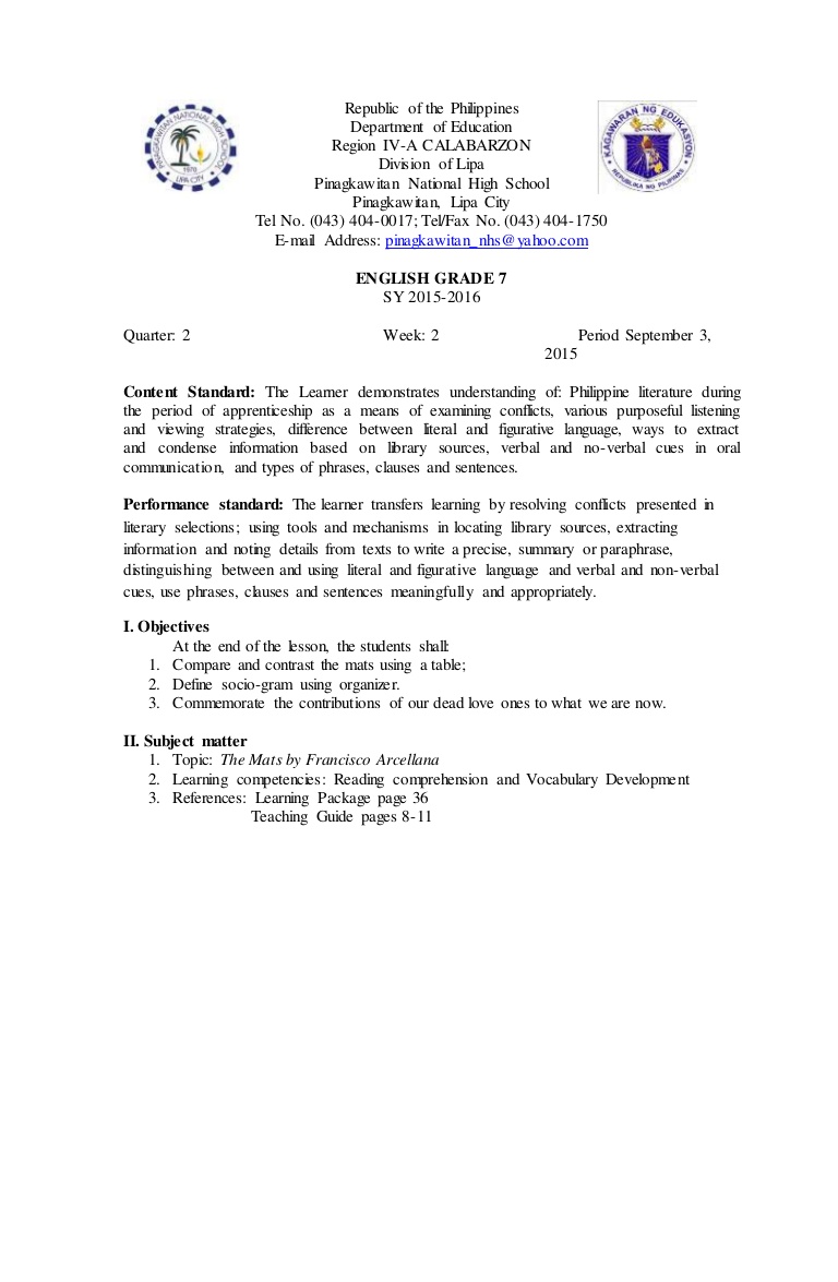 the mats by francisco arcellana - philippin news collections