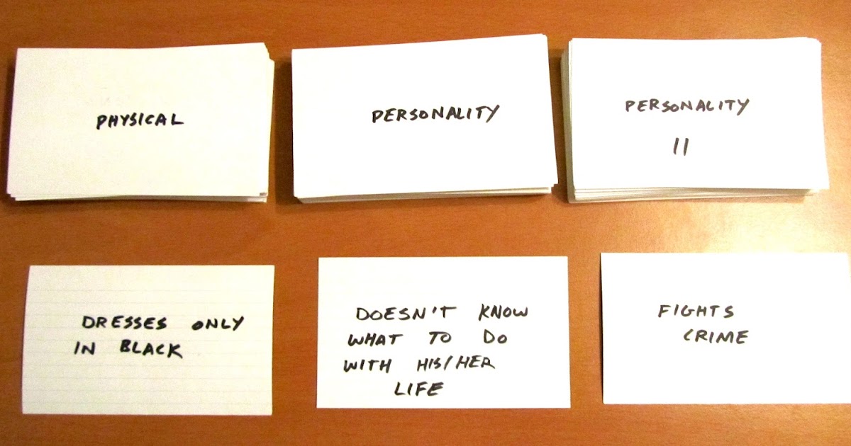 Al's Writing Block: Writing Prompt: Character Card Game