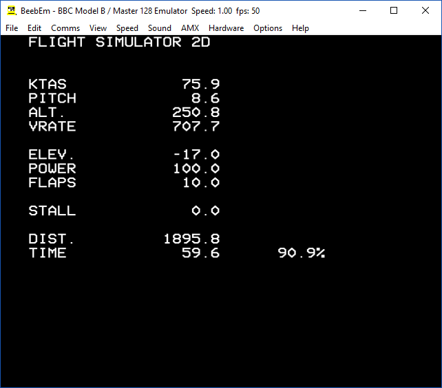 Technically Distracted Fltsim2d A Longitudinal 3 Dof Flight Simulator In 10 Lines Of Basic