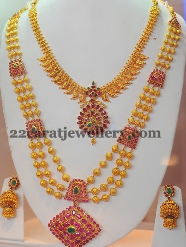 Ruby Motifs Layers Haram - Jewellery Designs