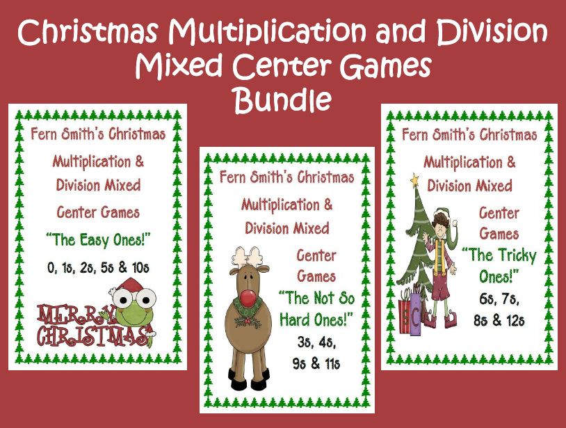 Multiplication & Division Mixed Practice Center Games For Christmas ...