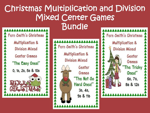 Multiplication & Division Mixed Practice Center Games For Christmas ...