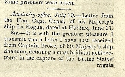 Heirlooms Reunited: Letter of Capt Broke of HMS Shannon regarding ...