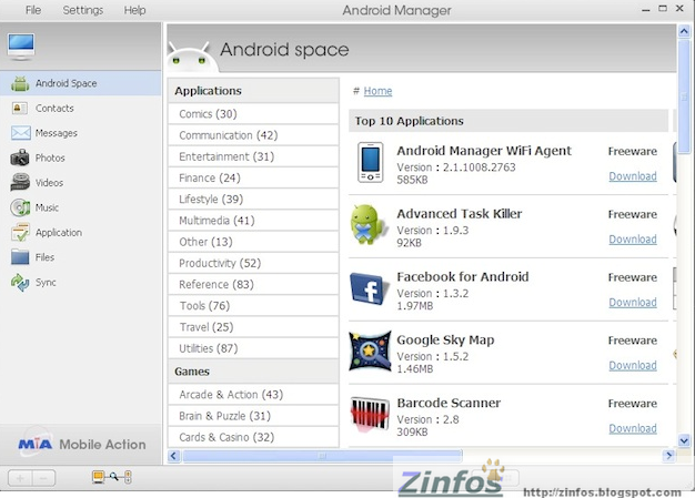 Android Manager Wifi, synchroniser -sauvegarder votre mobile - ZinfosWeb