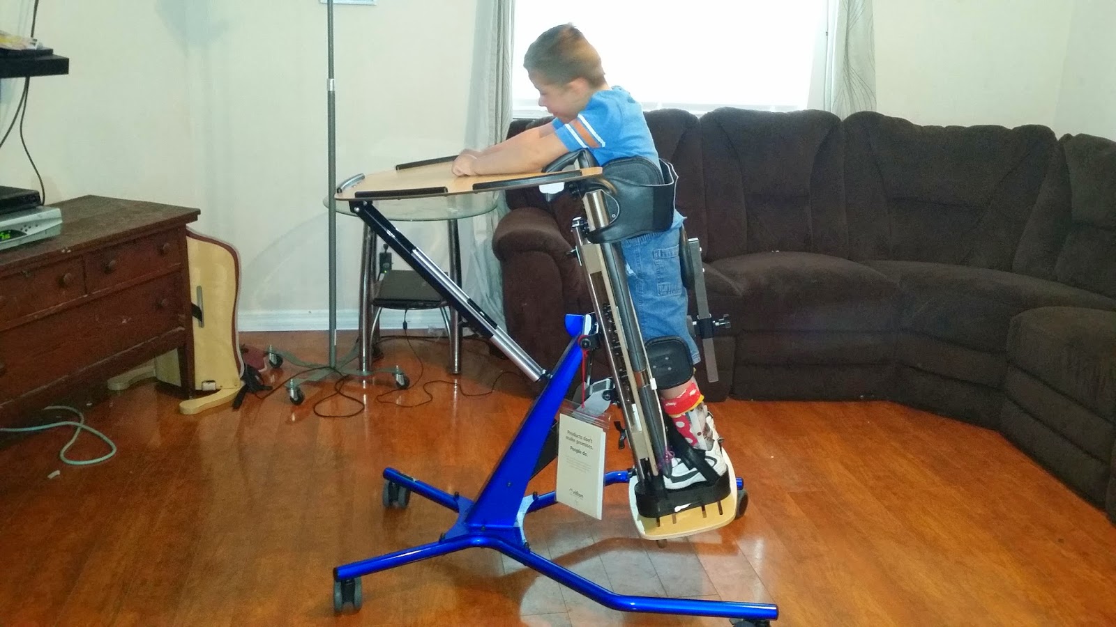 Spastic Quadriplegic Cerebral Palsy: Jacob got a new Rifton prone stander