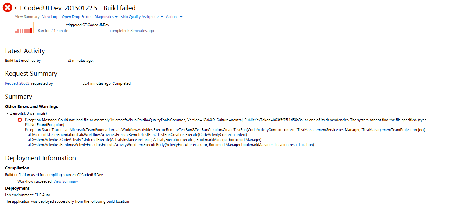 Team Foundation Server Exception Message Could Not Load