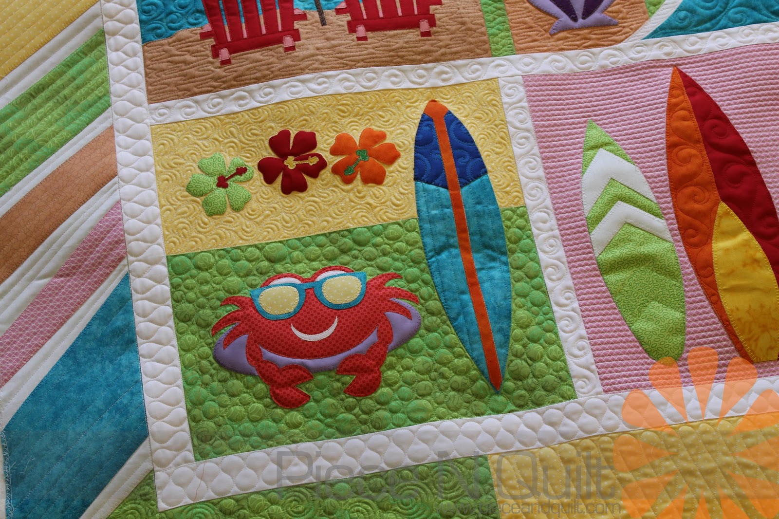 Piece N Quilt: Beach Break - Custom Machine Quilting by Natalia Bonner