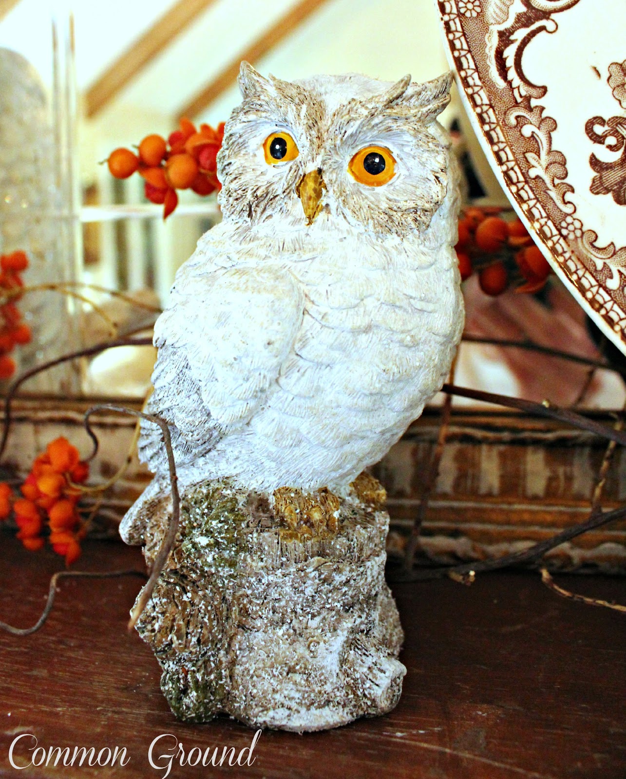 common ground : Ceramic Owls on the Mantel