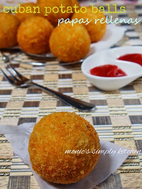 Cuban Potato Balls (Papas Rellenas) Bola-Bola Kentang Isi - Monic's ...