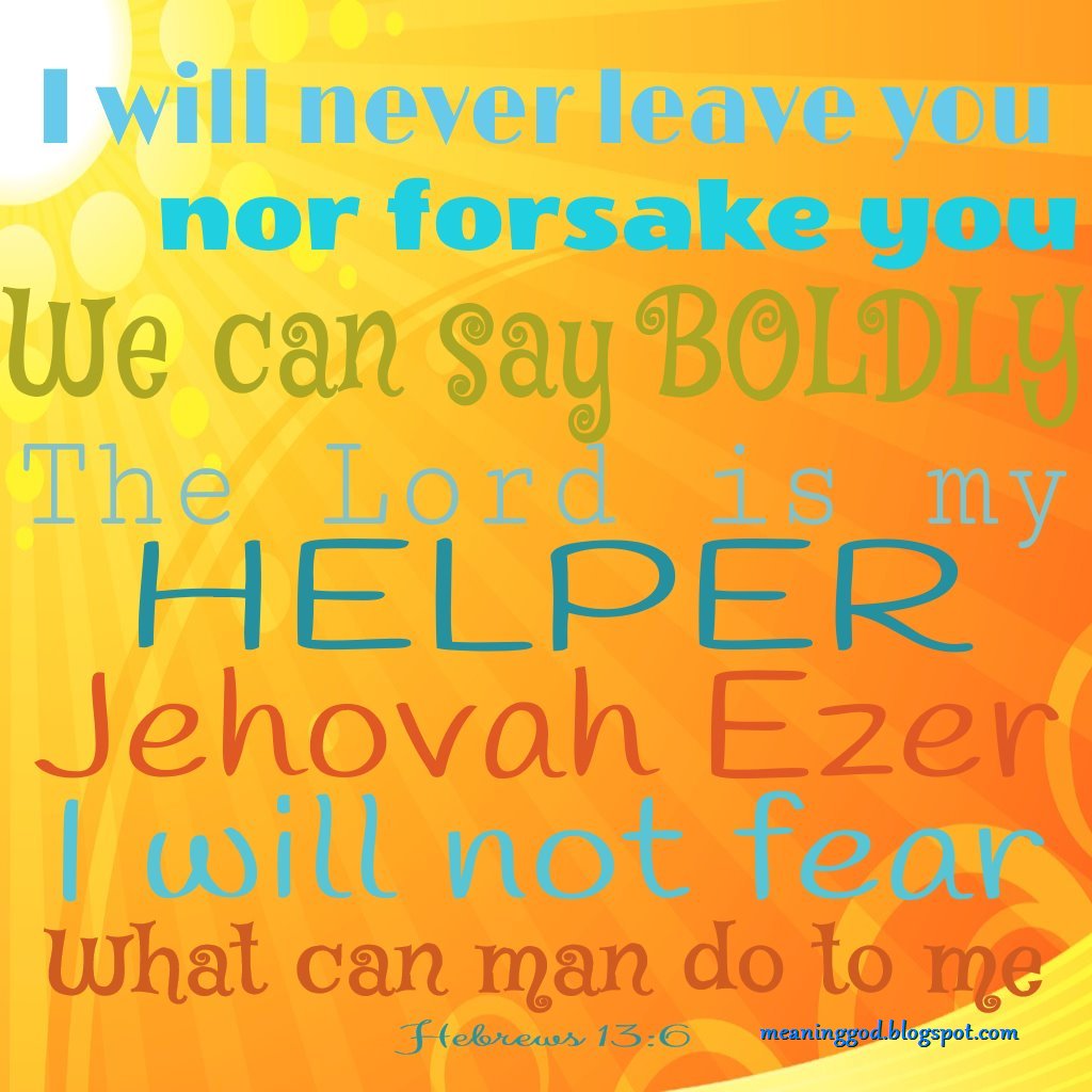 Drawing near to God: Jehovah Ezer The Lord is my Help!