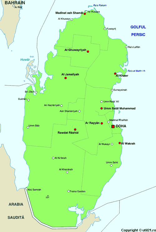 Catar ou Qatar | Mapas Geográficos do Catar - Enciclopédia Global™
