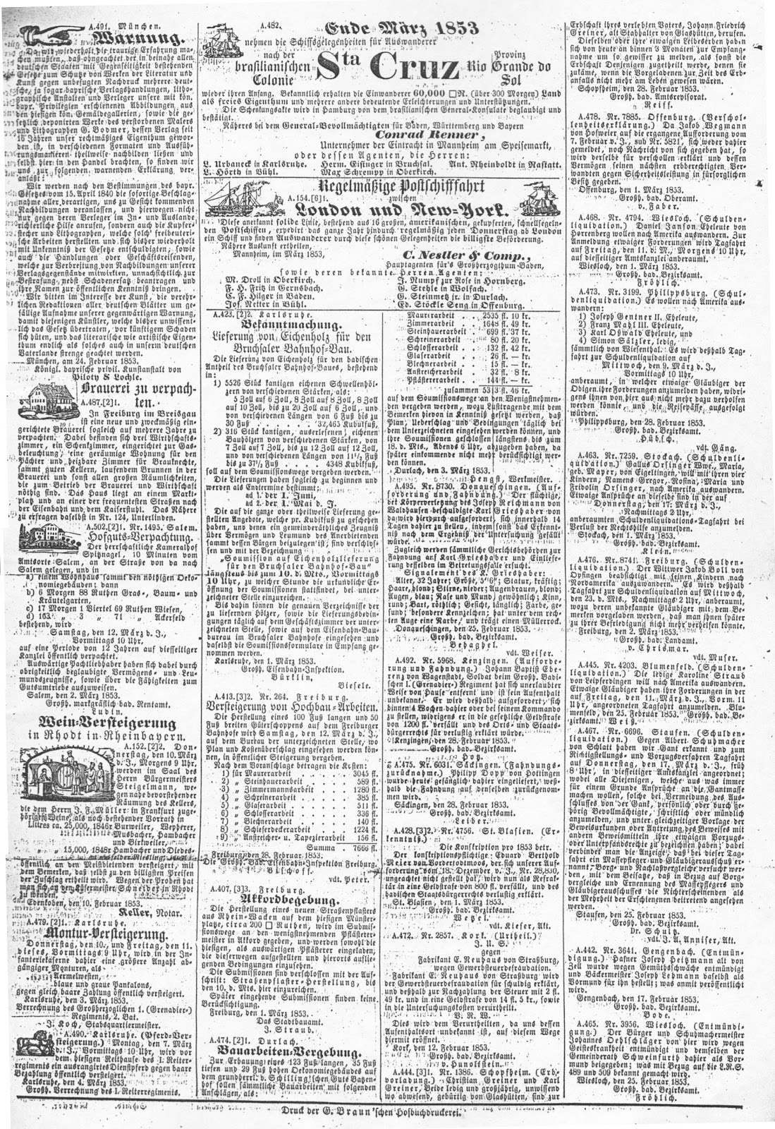 Janson: Daniel's newspaper ad, 1853