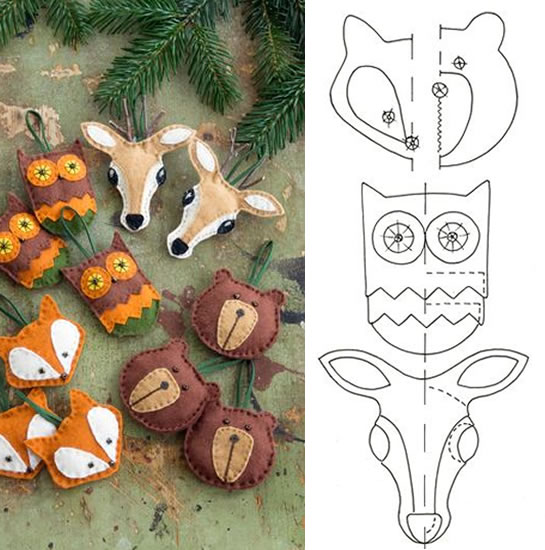 50 moldes de enfeites para decoração de natal com feltro - Ver e Fazer