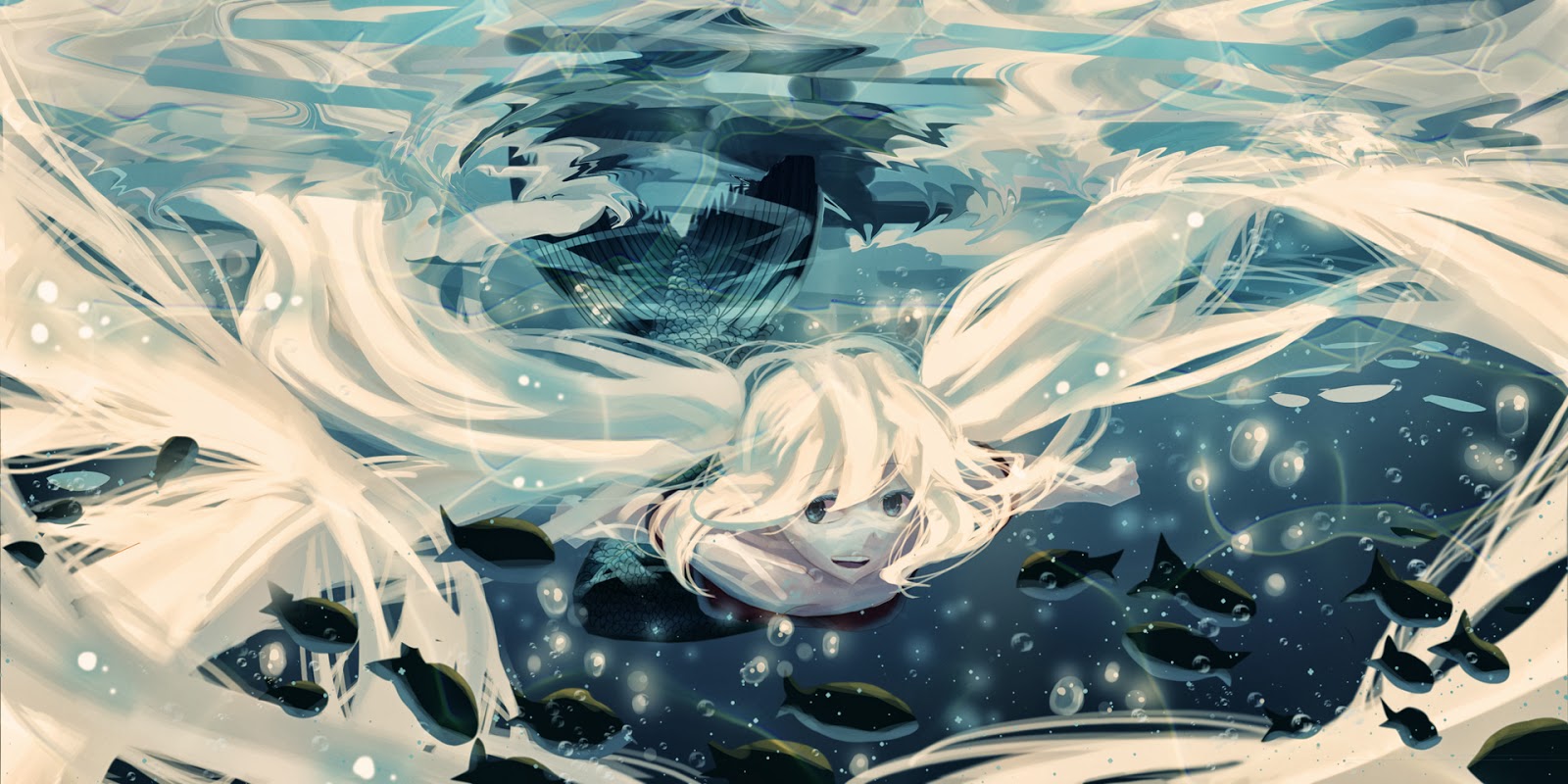 Anime Girl Swimming Miku Hatsune S4 Hd Wallpaper