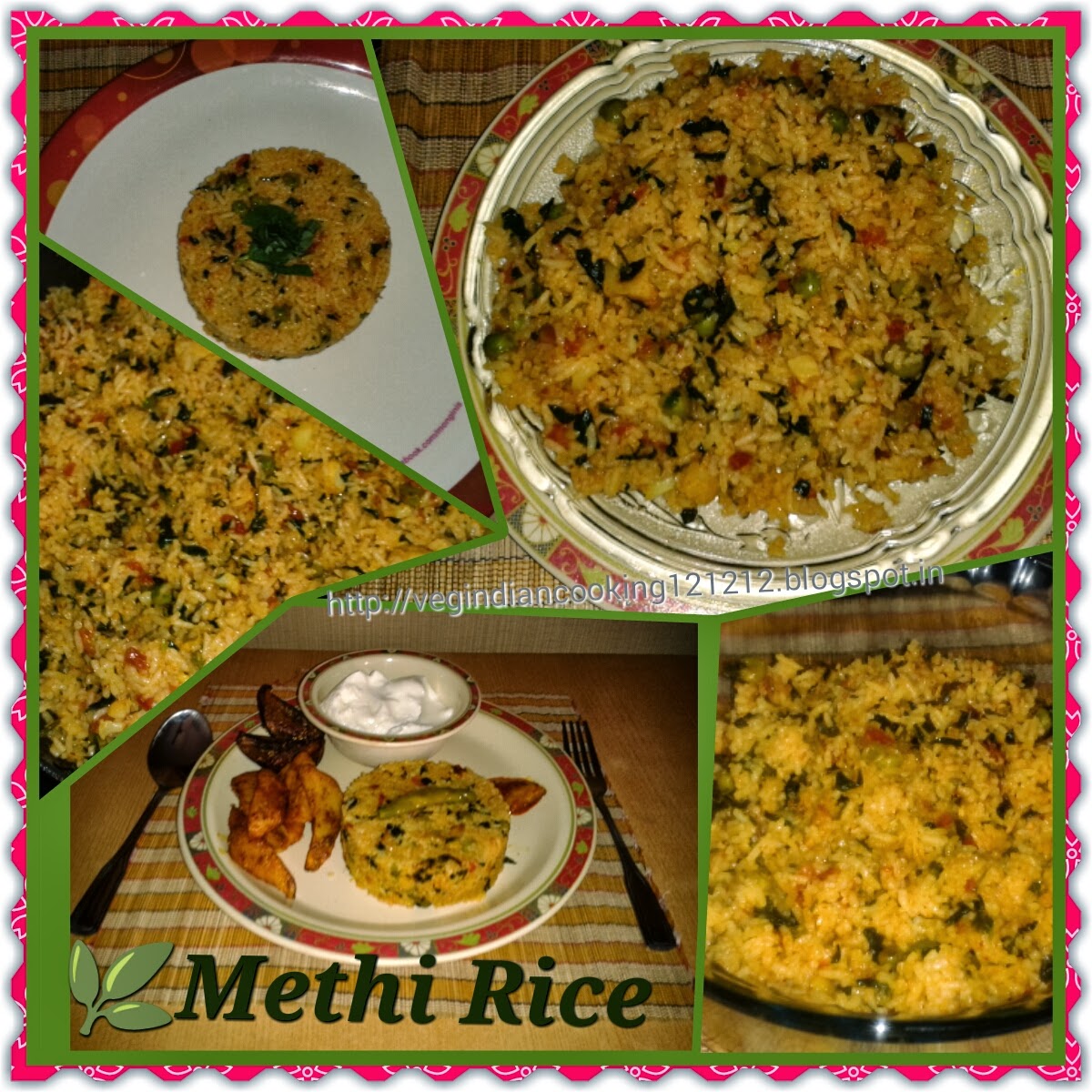 Veg Indian Good Food Recipes..: Methi Rice.