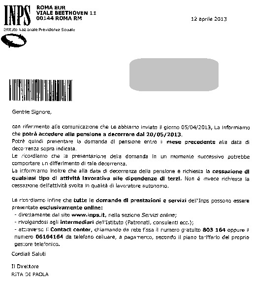 Postali Esodati: Lettere con data di accesso alla pensione