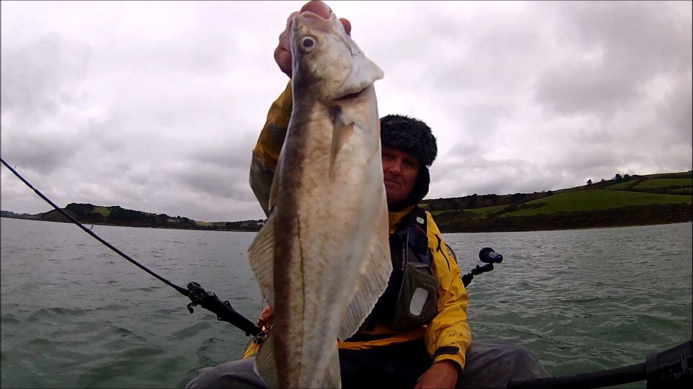 Cornish Shore and Kayak Fisherman: Catching Fish for Dinner - BIG ...