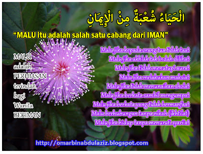 Omar Abdul Aziz ~ oAa: Malu Itu Salah Satu Cabang Iman