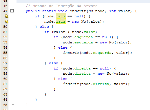 Codigo de Buris: Criando uma Arvore binária Simples no Java