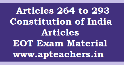 Articles 264 to 293 Constitution of India Articles EOT Exam Material ...