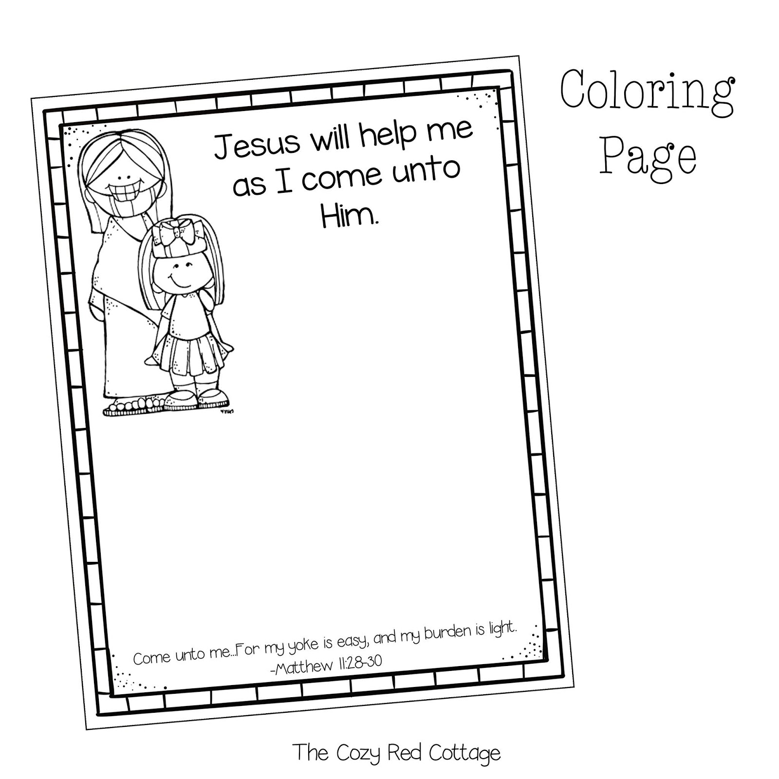Matthew 11 28 30 Coloring Page Coloring Pages