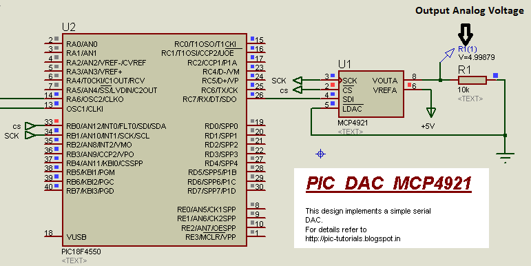 Interfacing PIC with Serial DAC MCP4921