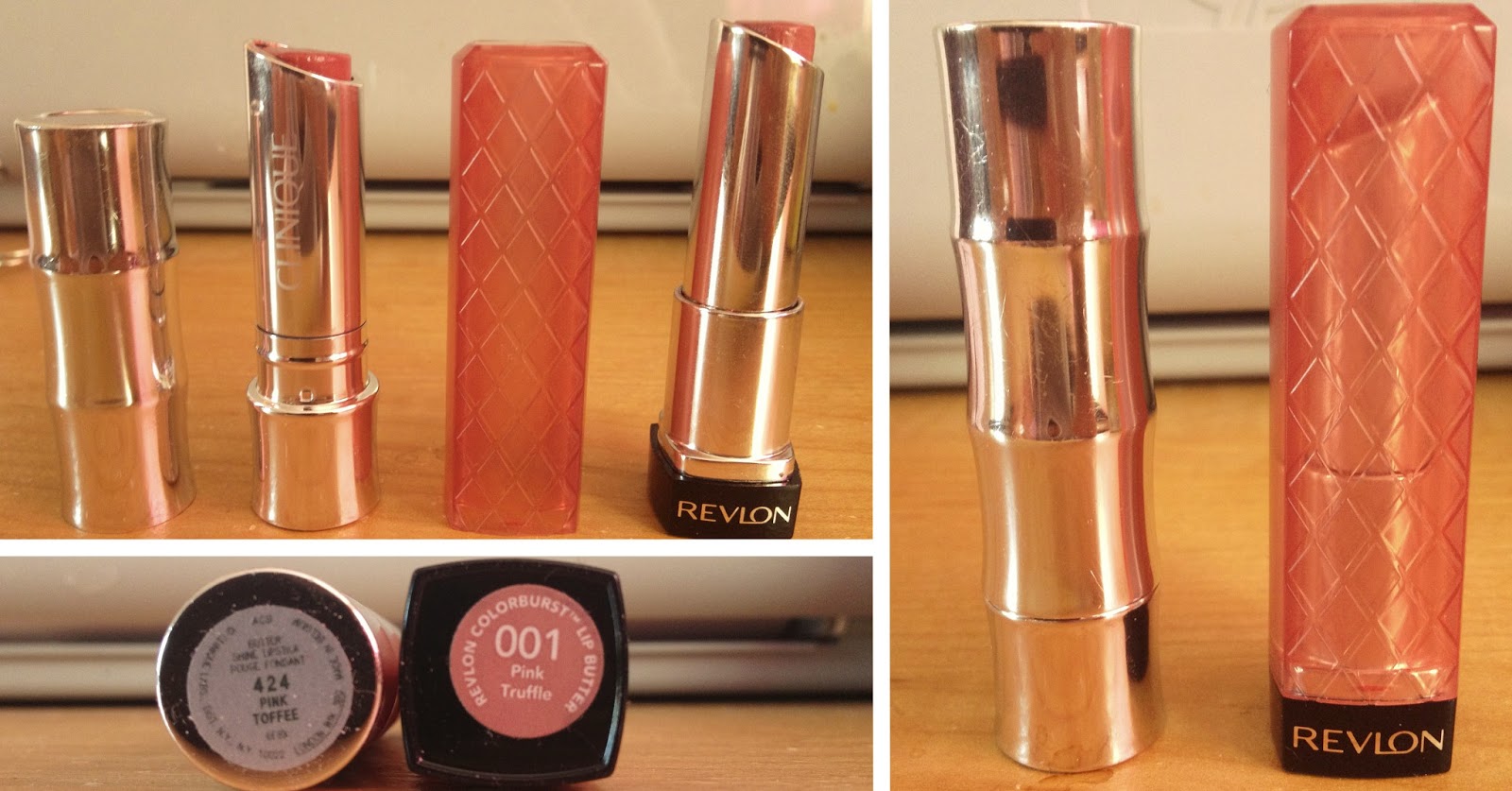 Bee on Beauty: Clinique Butter Shine Lipstick in Pink Toffee vs. Revlon ...