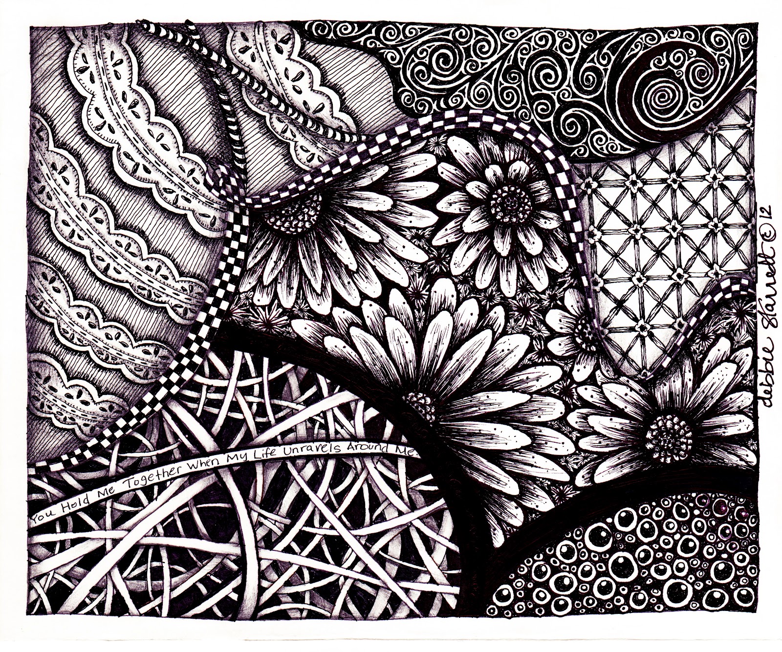 HEartWORKS....by debbie starrett: My first "Zendoodle" ...a zentangle ...
