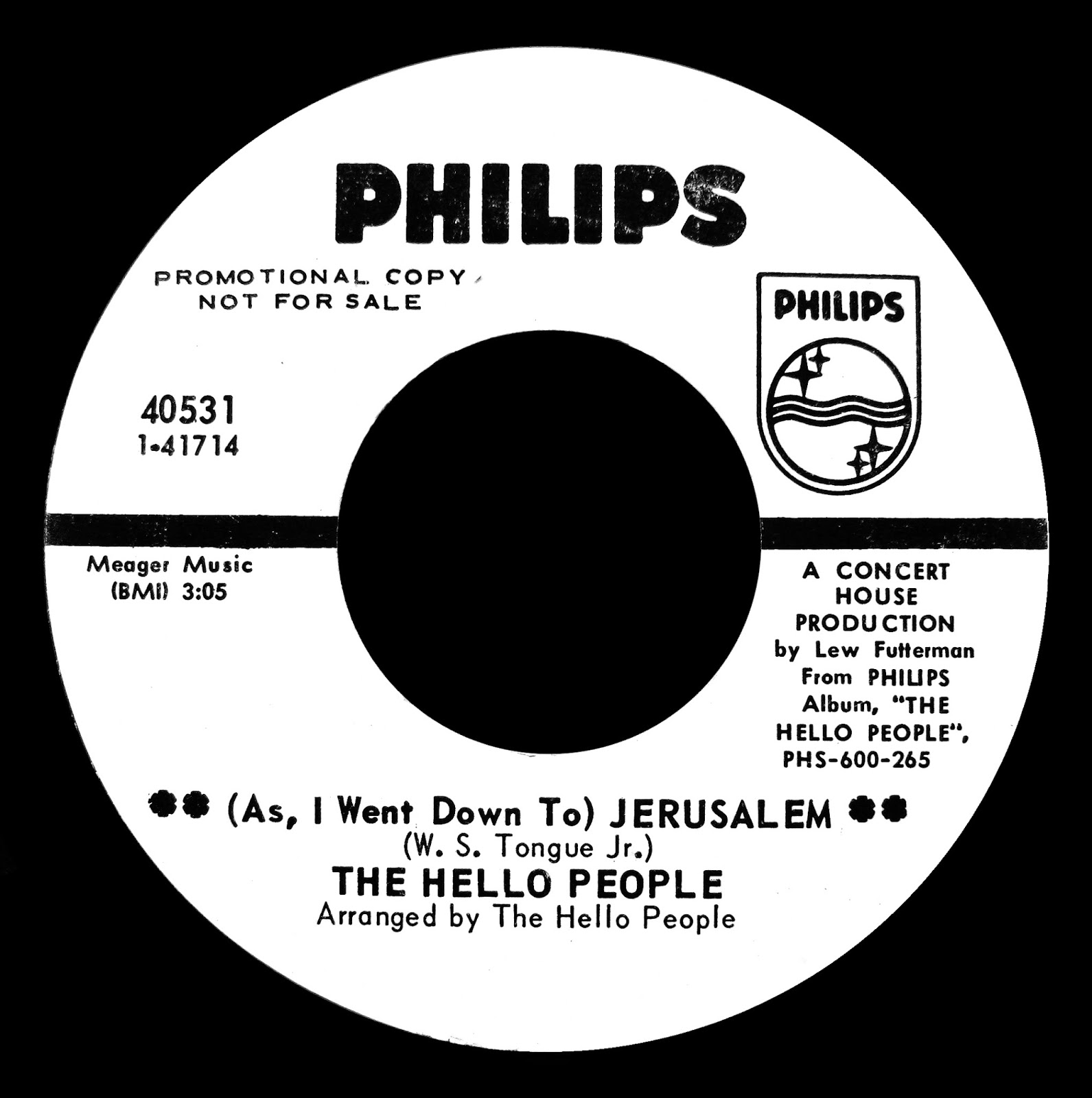 THE ROSE COLORED CORNER: THE HELLO PEOPLE - (AS, I WENT DOWN TO ...