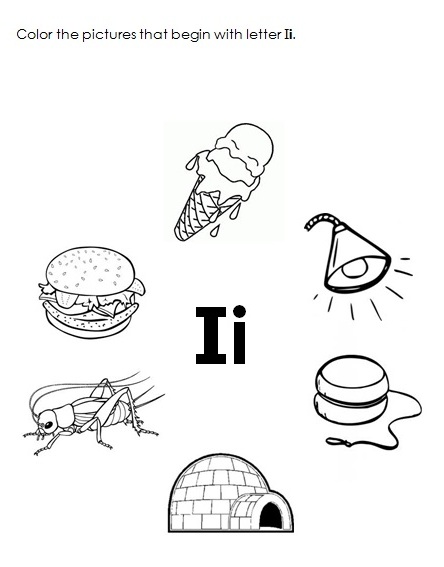 Free Printable Worksheets: The Alphabet - Letter I