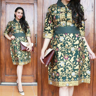 15+ Desain Dress Batik Pesta Model Terbaru