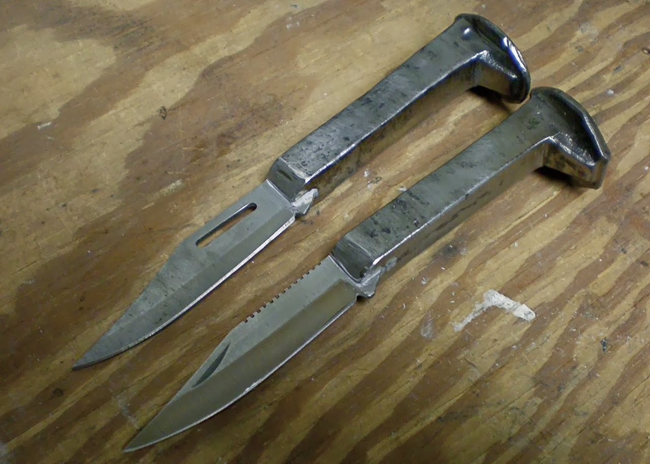 give up: rail spike knives