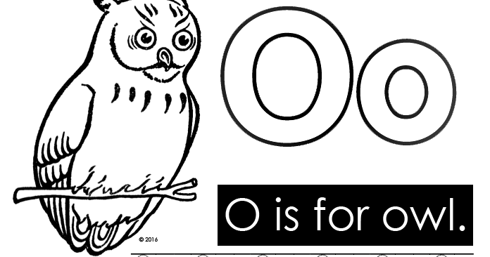 Crayon Palace: "O is for owl" alphabet coloring page