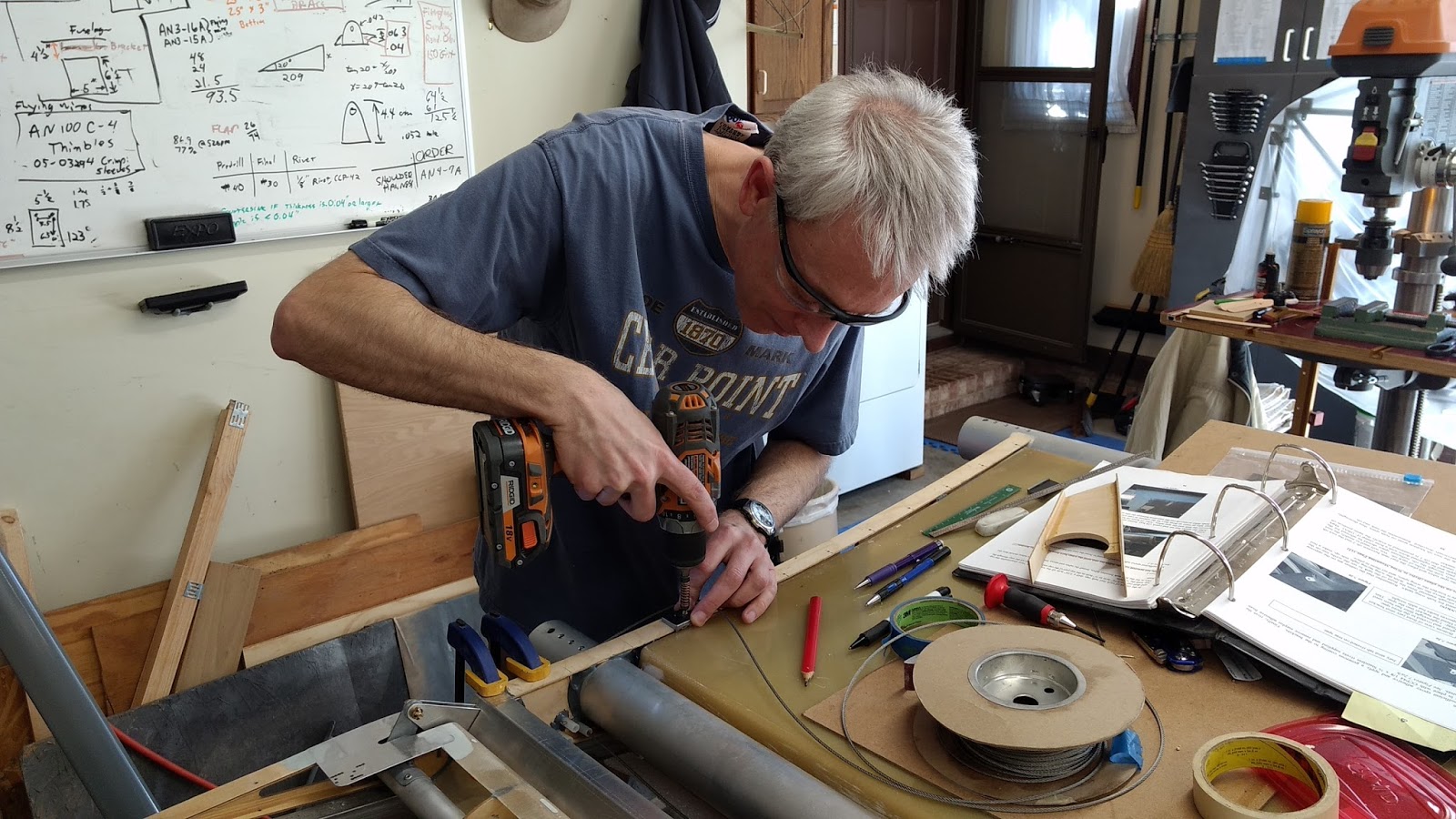 Just Highlander 371: Drilling Holes for Fabric Rivets on Wing Bottom