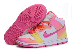 Nike Rainbow Dunks High GS Shoes For Girls Multicolor Sneaker | Rainbow ...