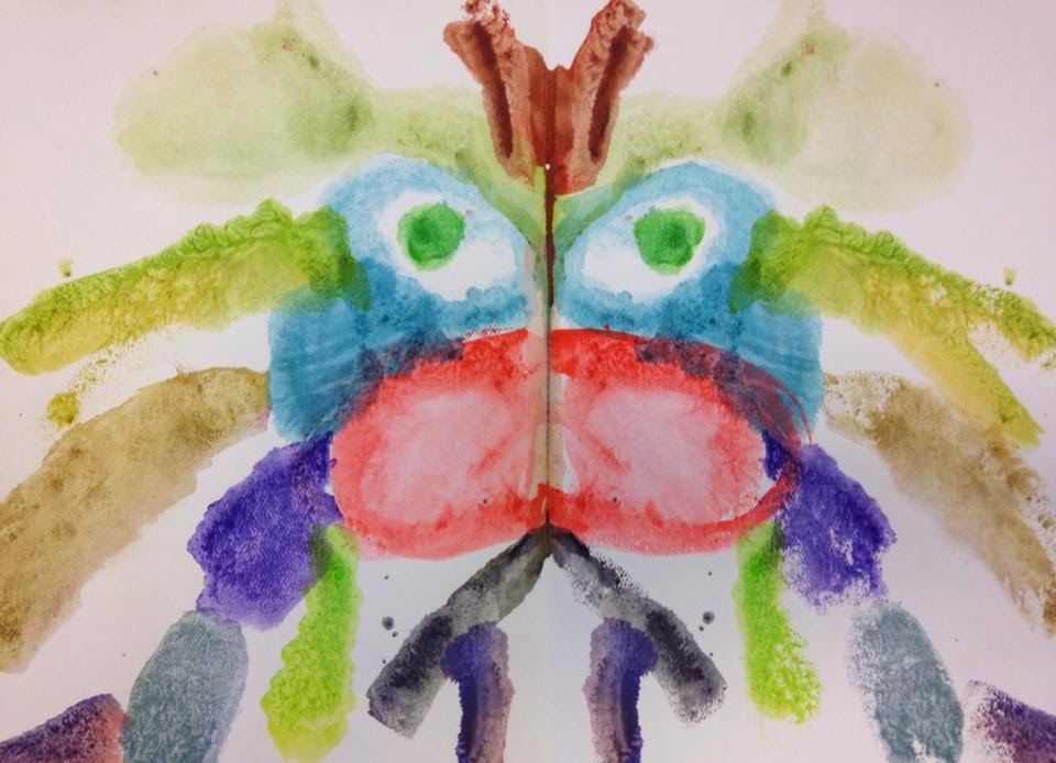 Into The Woods Road Art Studio: Symmetrical Insects Monoprints