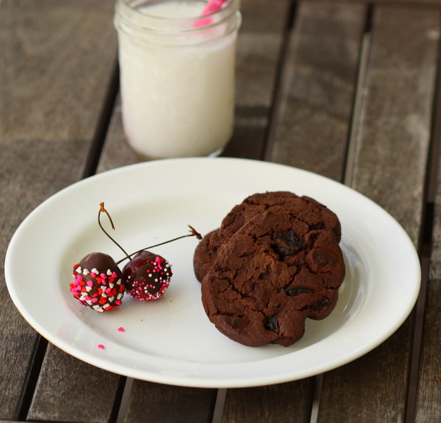 Half Baked: Double Dark Chocolate Cherry Cookies