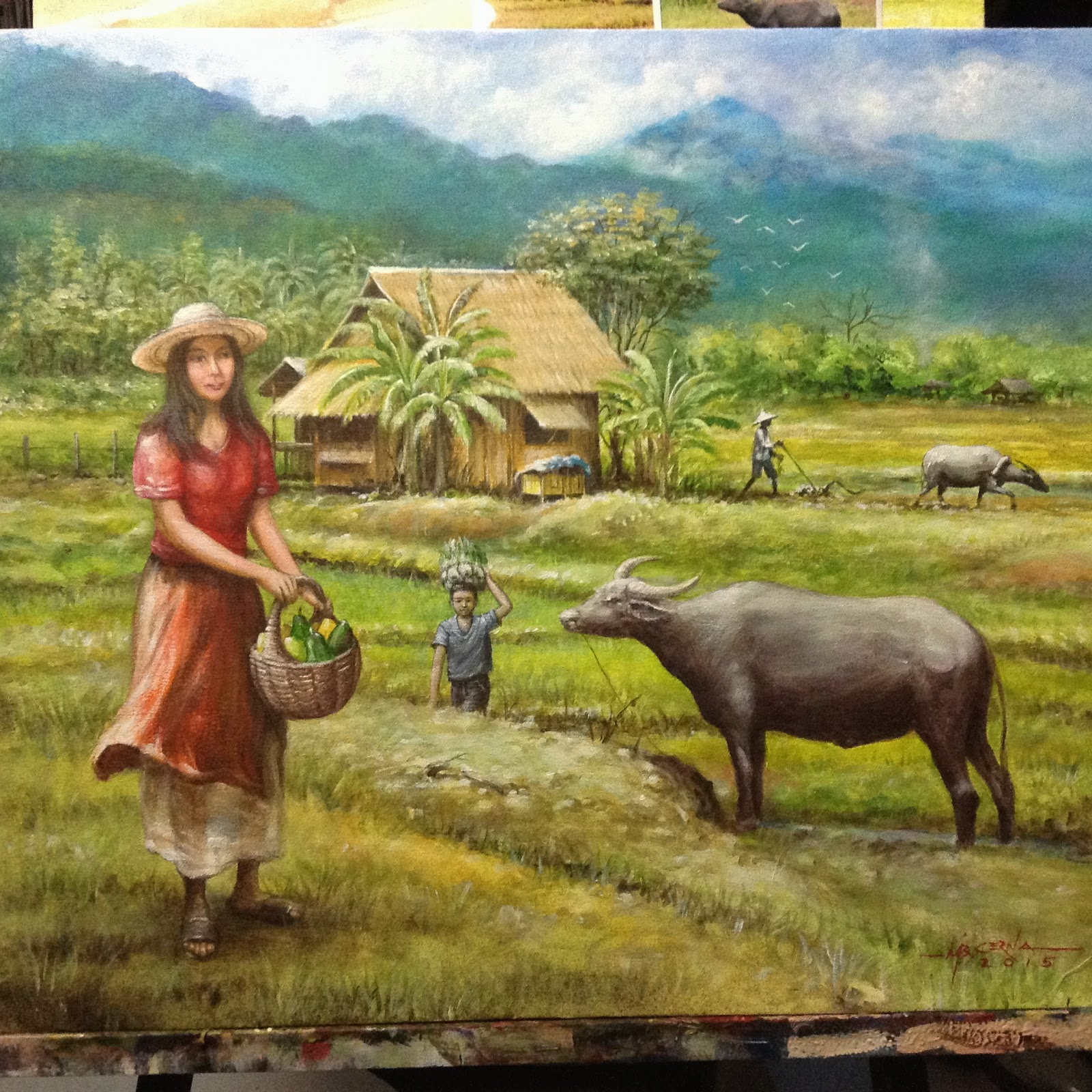 Mizael Cerna: The Artist: Artwork 101: "Dalagang Bukid", Acrylic on ...