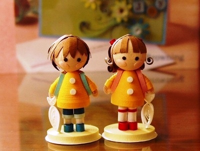 wonderful miniature quilling dolls by Nizelprim ~ arts and crafts to make