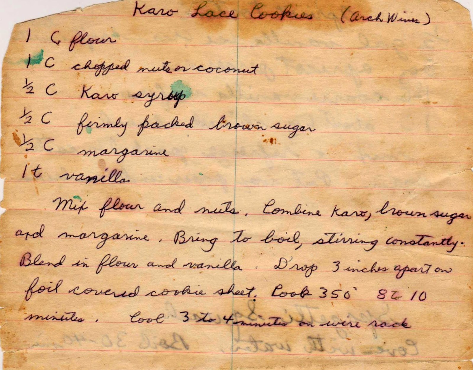 A Cake Bakes in Brooklyn: Karo Lace Cookies