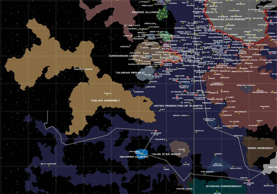 Star Trek: la mappa stellare della Federazione aggiornata - Opera Spaziale