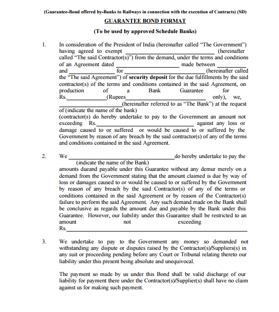REVISED MODEL FORM OF BANK GUARANTEE BOND - IRCTC NEWS I INDIAN RAILWAY ...