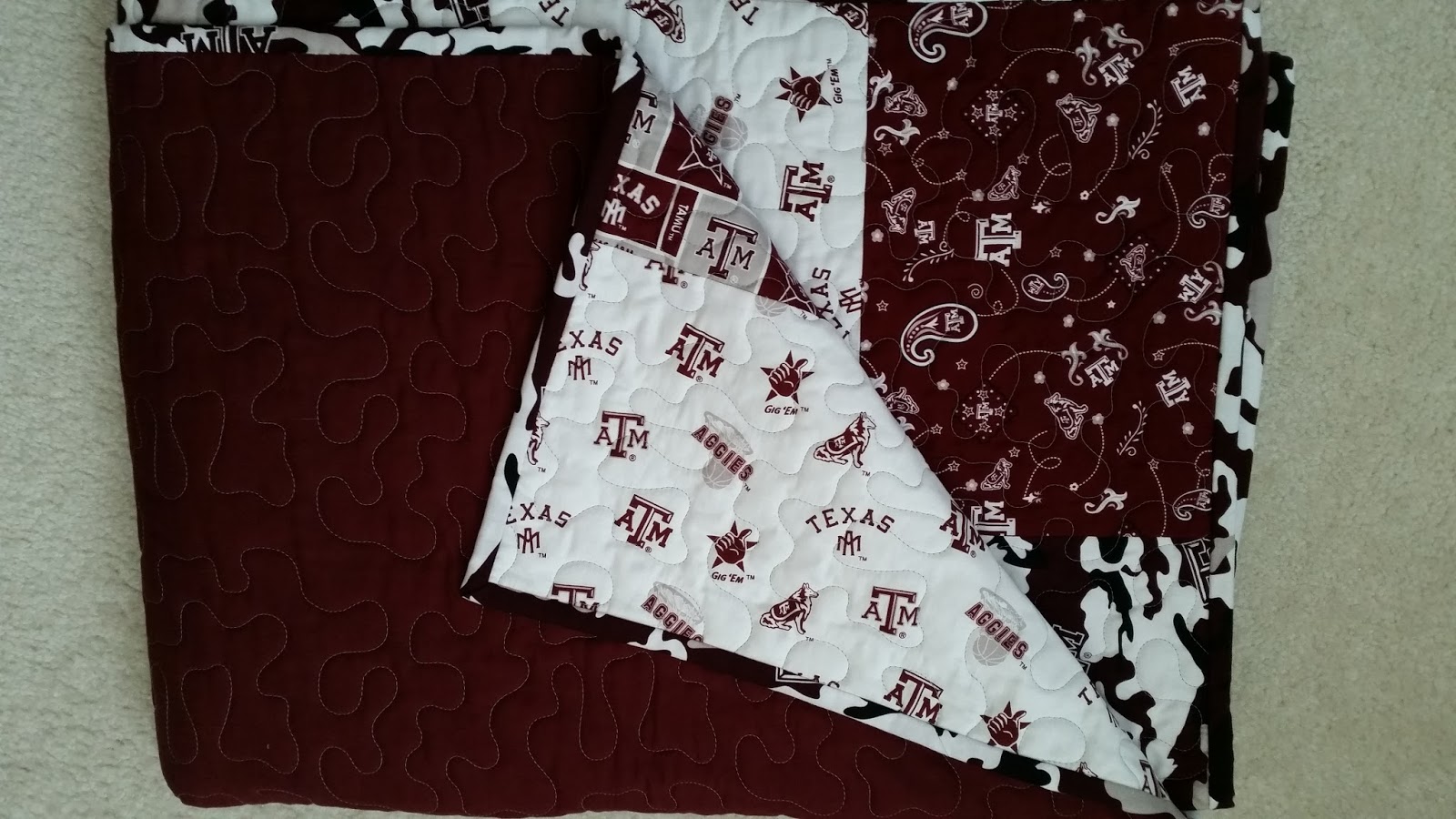 Quilt Bindings: Sharon's Texas A & M Quilt