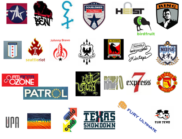 Ultimate Frisbee Team Logos