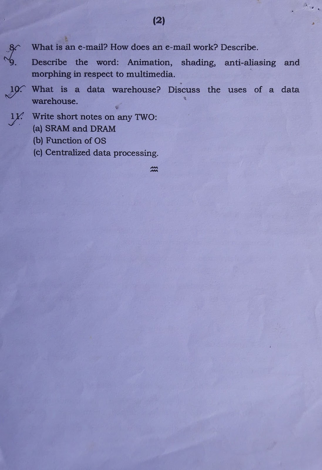 1st Semester Old Questions