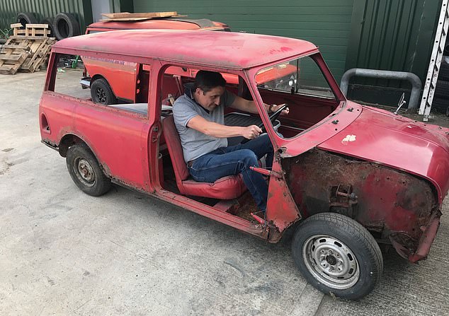 Just A Car Guy: a stripped and rusty 1964 Austin Mini Countryman needed ...